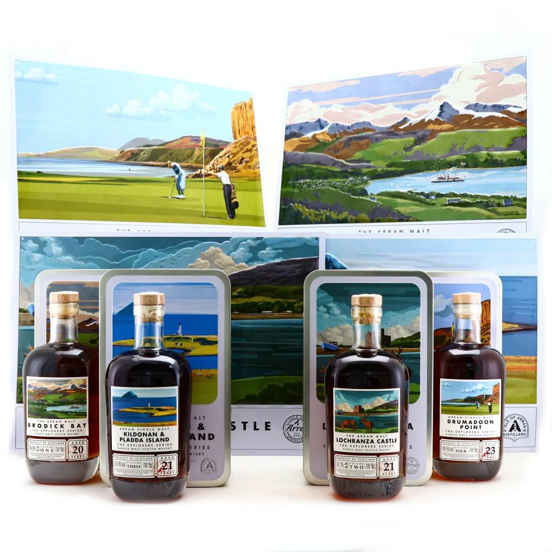 Arran The Explorers Series Volume 1-4 x 70cl with Metal Signs-酒虫网