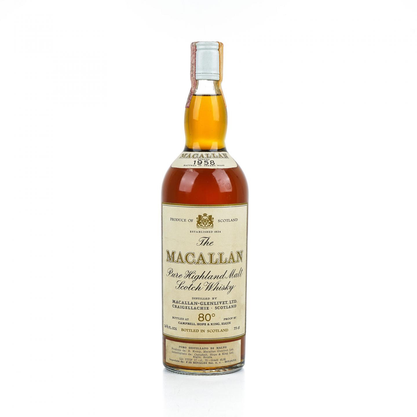 Macallan 麦卡伦 1958 80°proof_拍卖-酒虫网